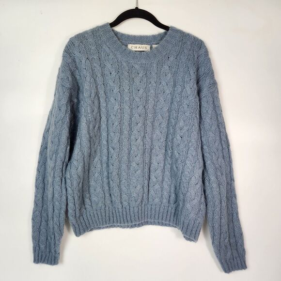 Chaus | Sweaters | Vtg 9s Cable Knit Sweater Mohair Wool Blend ...